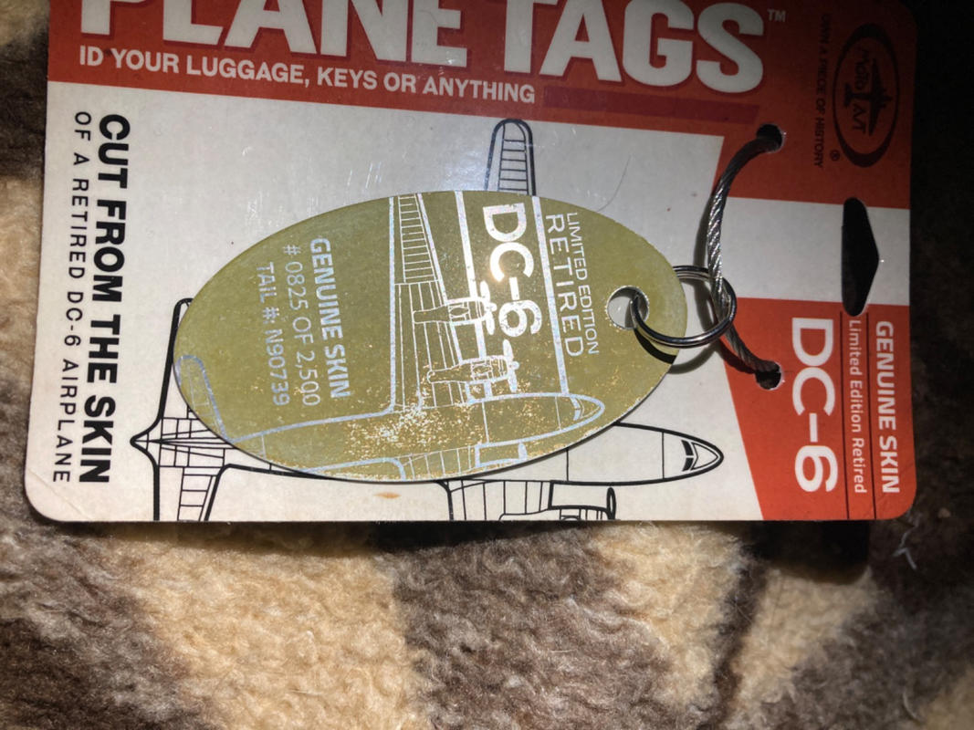 Douglas DC-6 N90739 Handmade Aviation PlaneTag - MotoArt PlaneTags