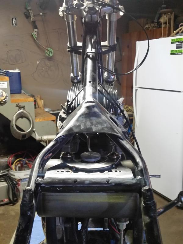 Lowbrow Customs Dimpled Steel Motorcycle Oil Tank for Triumph Choppers