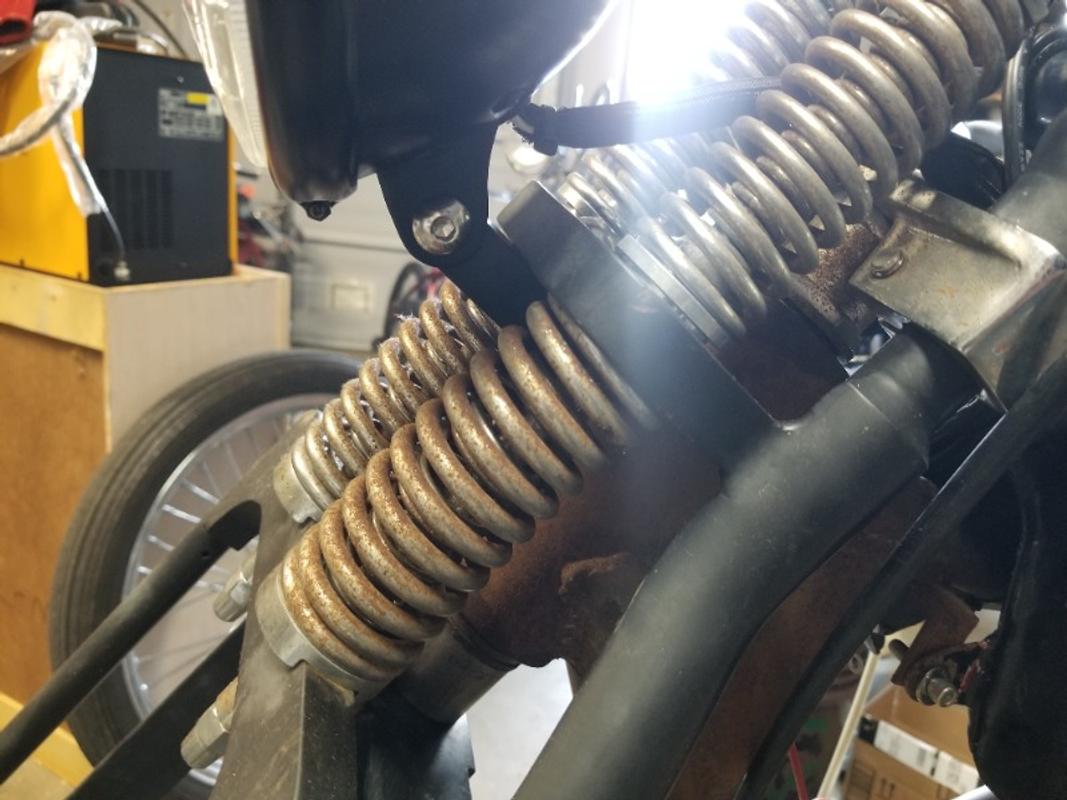 Led Sled Customs Universal Springer Headlight Mount- Black Powdercoat ...