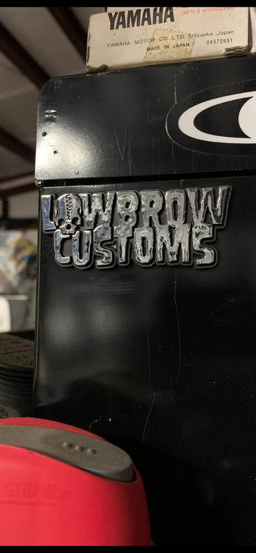 Lowbrow Customs Logo Chrome Stick-On 3D Emblem