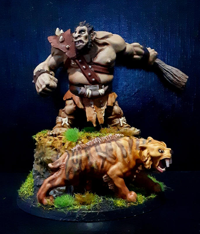 Reaper Miniatures Hill Giant Hunter and Dire Lion #77939 — Pippd