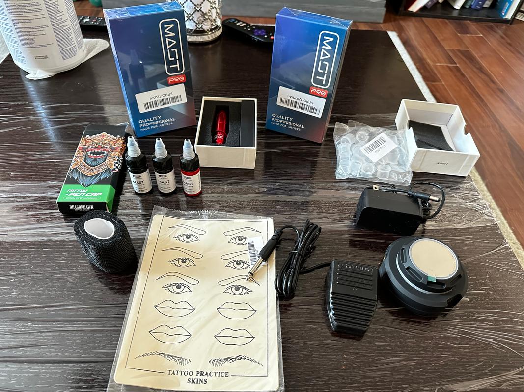 Mast Tour Tattoo Machine Kit Rotary Tour Pen Halo Power Supply Pro Car ...