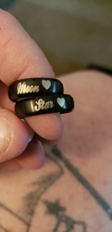 8mm Personalized custom engraving black mens ring - Free World Shipping