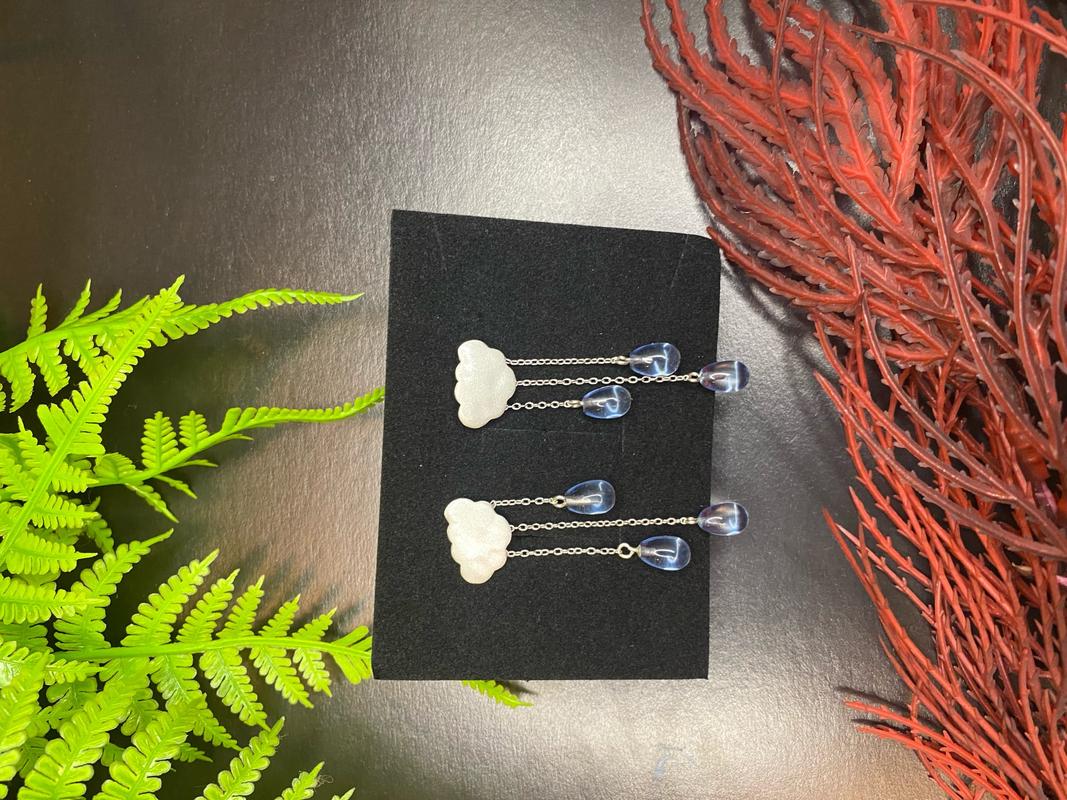 Gemstone Raindrop Cloud Earrings - GEEKYGET