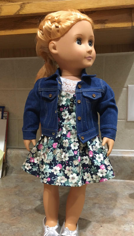 Denim Jacket 18 inch Doll Clothes Pattern PDF Download