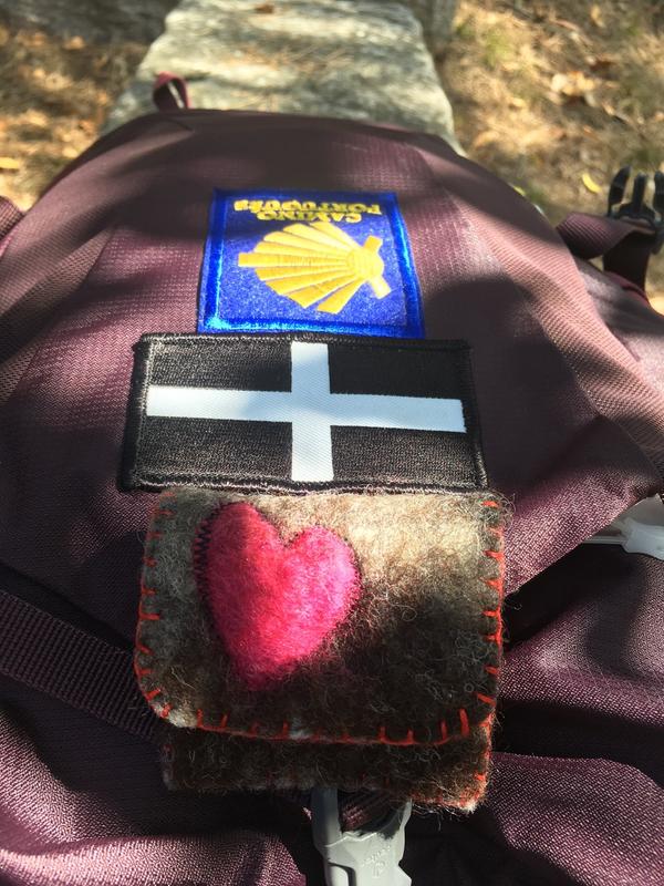 Camino Portugues square shell badge