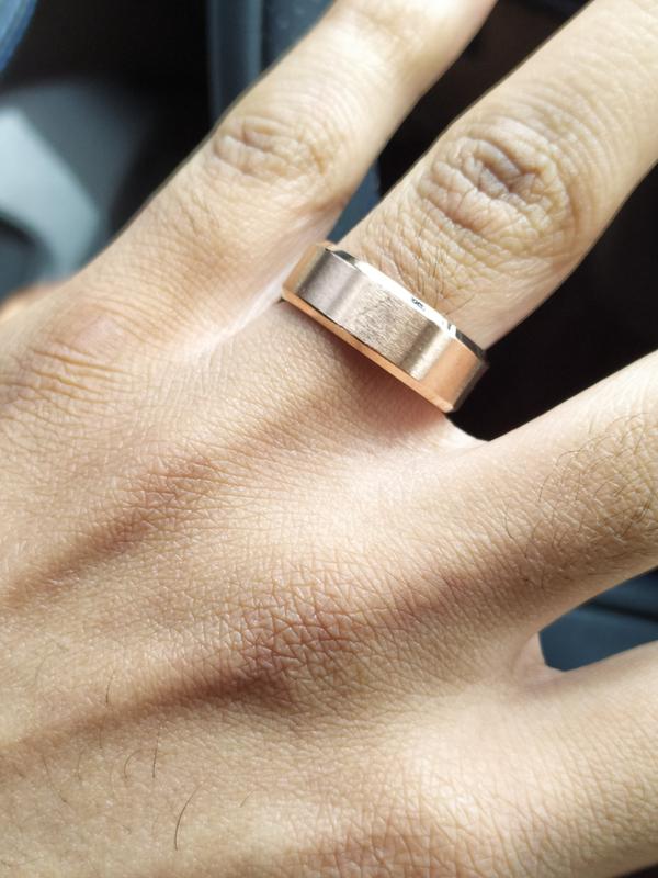 Rose Gold Titanium Ring | Simple Men's Wedding Bands – Modern Gents ...
