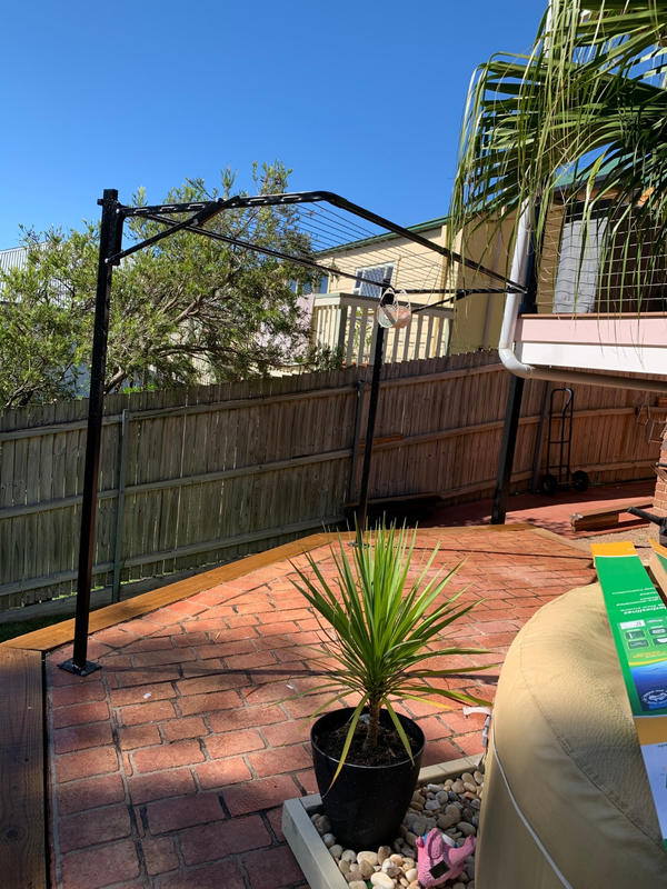 Austral Fold Down Clothesline Ground Mount Kit - Lifestyle Clotheslines
