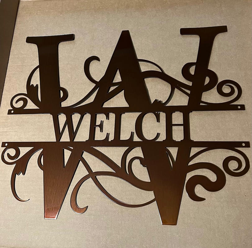 Split Letter Monogram– Lakeshore Metal Decor