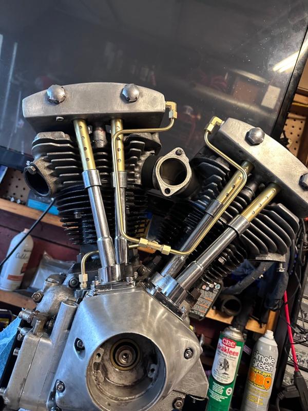 Old-Stf Cycle Pushrod Cover Keeper Set - Drilled Brass - Big Twin Evo ...