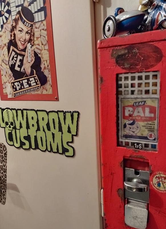 Lowbrow Customs Stamped Metal Shop Signs