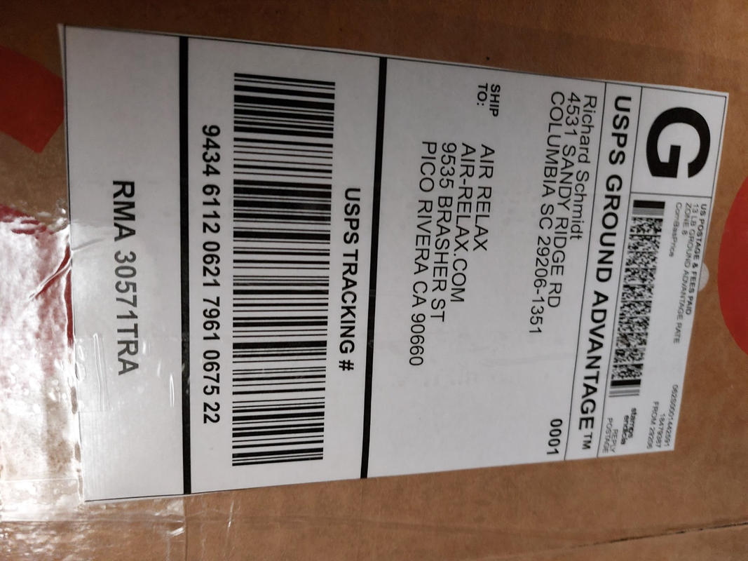 AIR RELAX RETURN LABEL