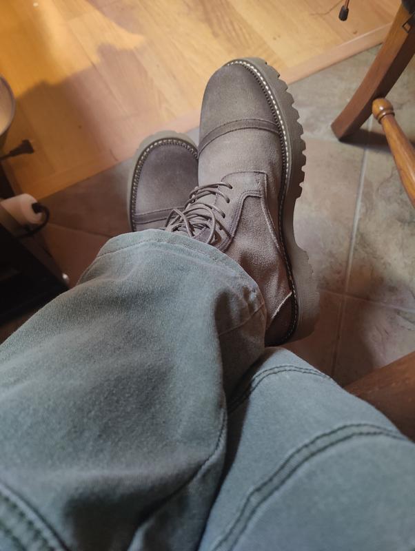 Hudson Green Olive Suede Lug Cap Toe Boots Hudson Green Olive Suede Lug Cap Toe Boots