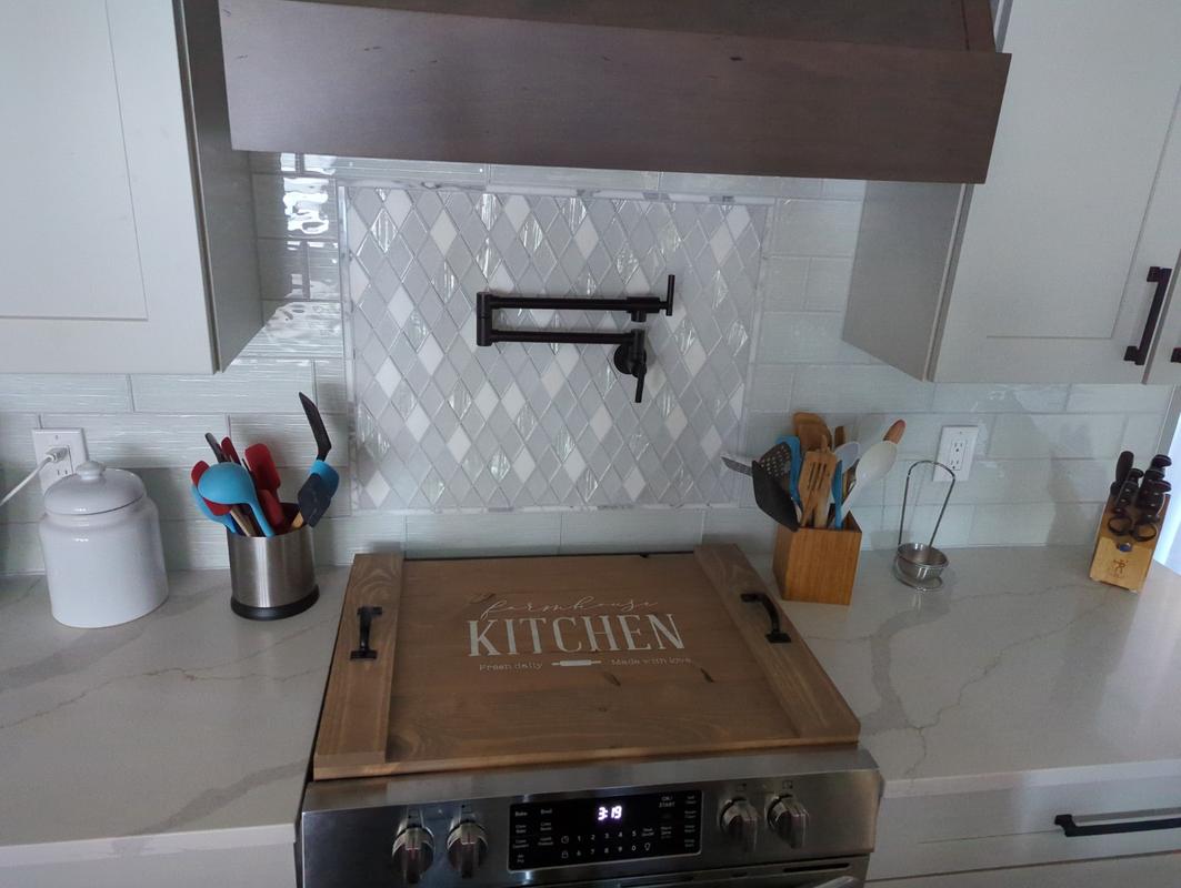 Elegant White Rhomboid Backsplash Tile | Backsplash.com
