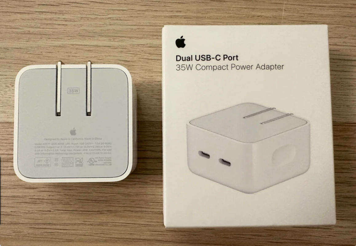Apple 35W Dual USB-C Port Compact Power Adapter - White