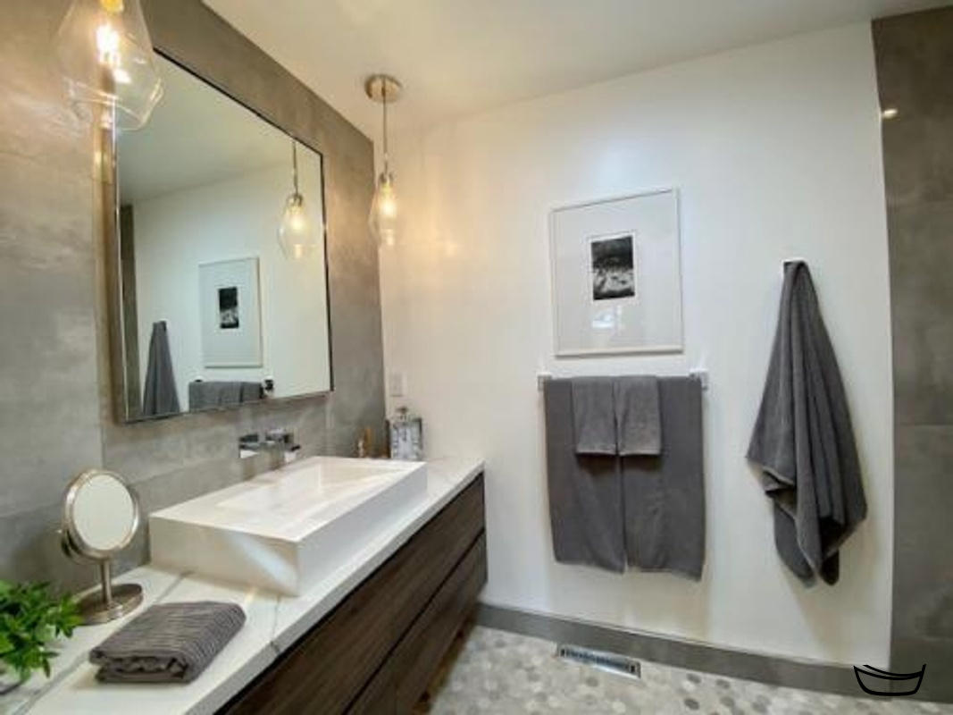 Solid Surface Wall Mounted Bathroom Sink - Model WT-04-D | Badeloft USA
