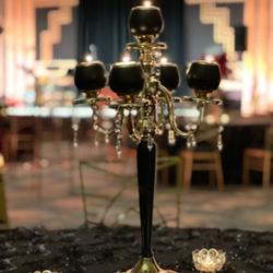 black candle centrepiece