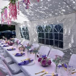 purple damask table runner