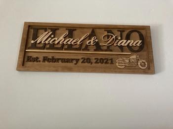 3D Woodworker - Custom Last Name Sign with Motorcycle