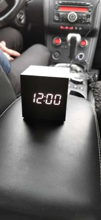 LED Wooden Cube Alarm Clock - GEEKYGET