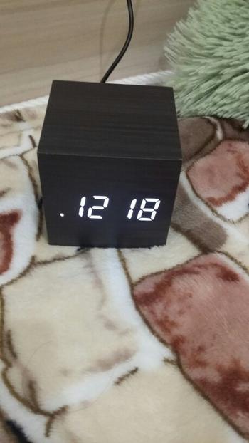 LED Wooden Cube Alarm Clock - GEEKYGET