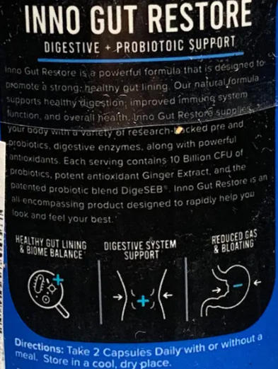 Inno Gut Restore - Probiotic, 10 Billion CFU, Improve Digestion, Immune ...