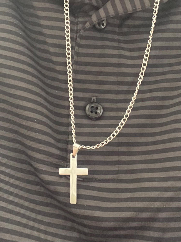 Cross Pendant With Chain Necklace - Stainless Steel – Elite Athletic Gear