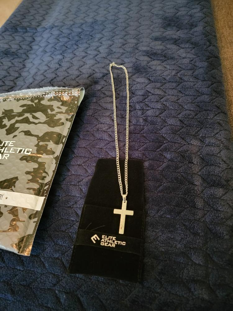 Football Cross Pendant With Chain Necklace - Stainless Steel – Elite ...
