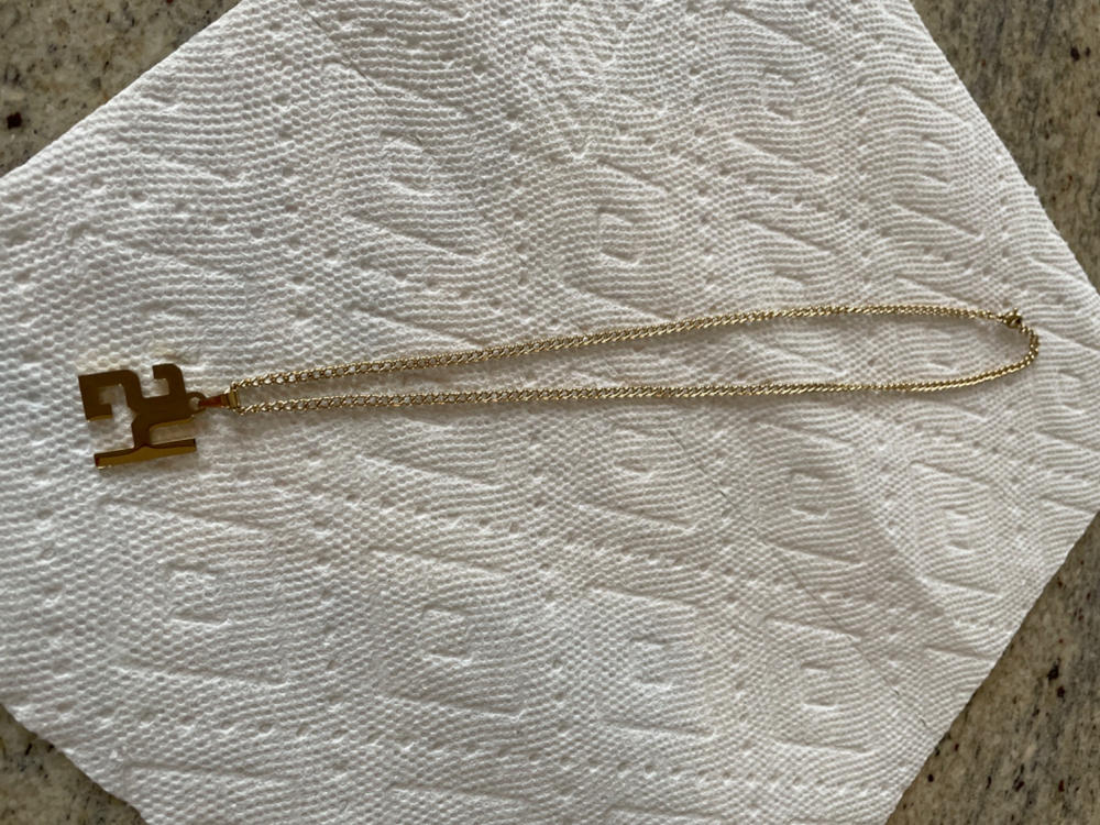 Custom Number Pendant With Chain Necklace - 14K Gold Plated Stainless ...