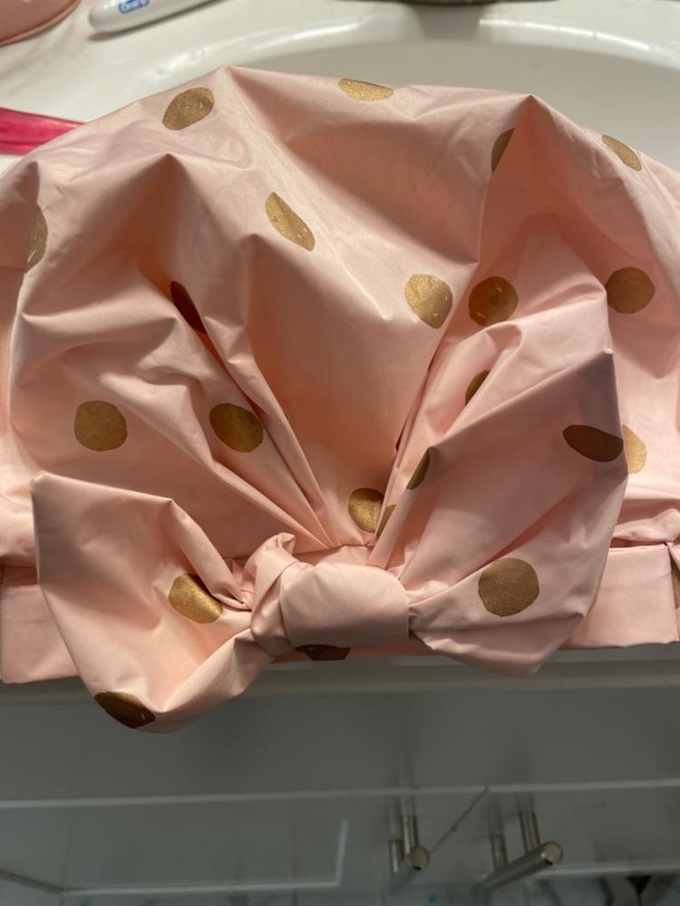 Luxe Shower Cap in Blush Dot | KITSCH