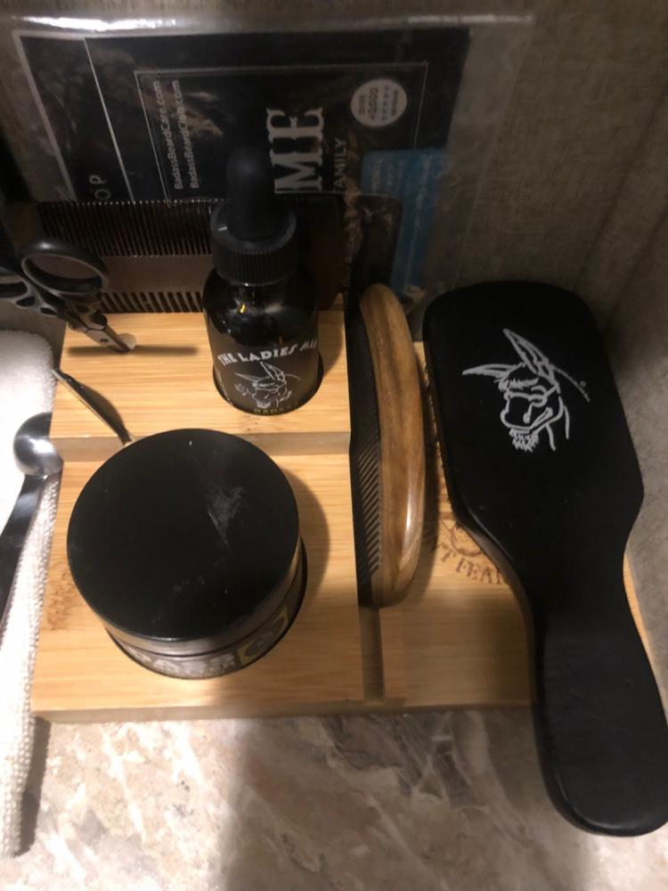 Badass Beard Care Loaded Full Sized Caddy | Handmade Solid Bamboo