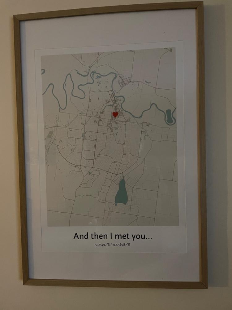 Where We Met Map - Where We First Met Map - Positive Prints