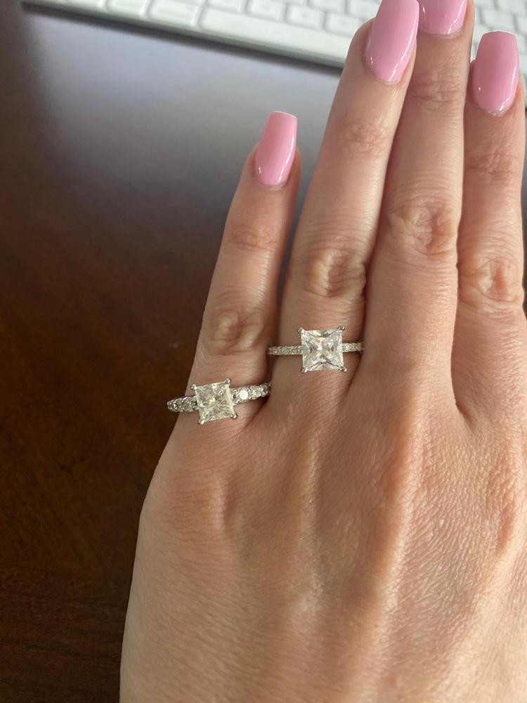 2.25 ctw Princess Accented Solitaire Engagement Ring – Tiger Gems