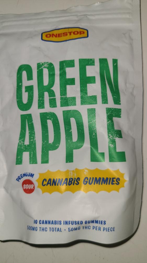 OneStop - Sour Green Apple 500mg THC Gummies - Naked Canada