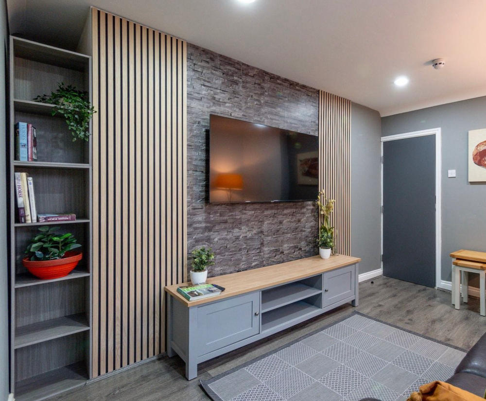 Acupanel® Natural Rustic Oak Acoustic Wood Wall Panel | Wall Paneling