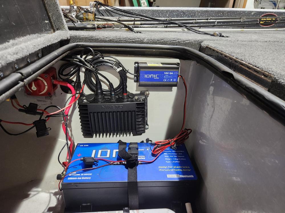 Ionic Lithium 16V 52Ah Battery | Sonar Fish Finder Battery + Charger