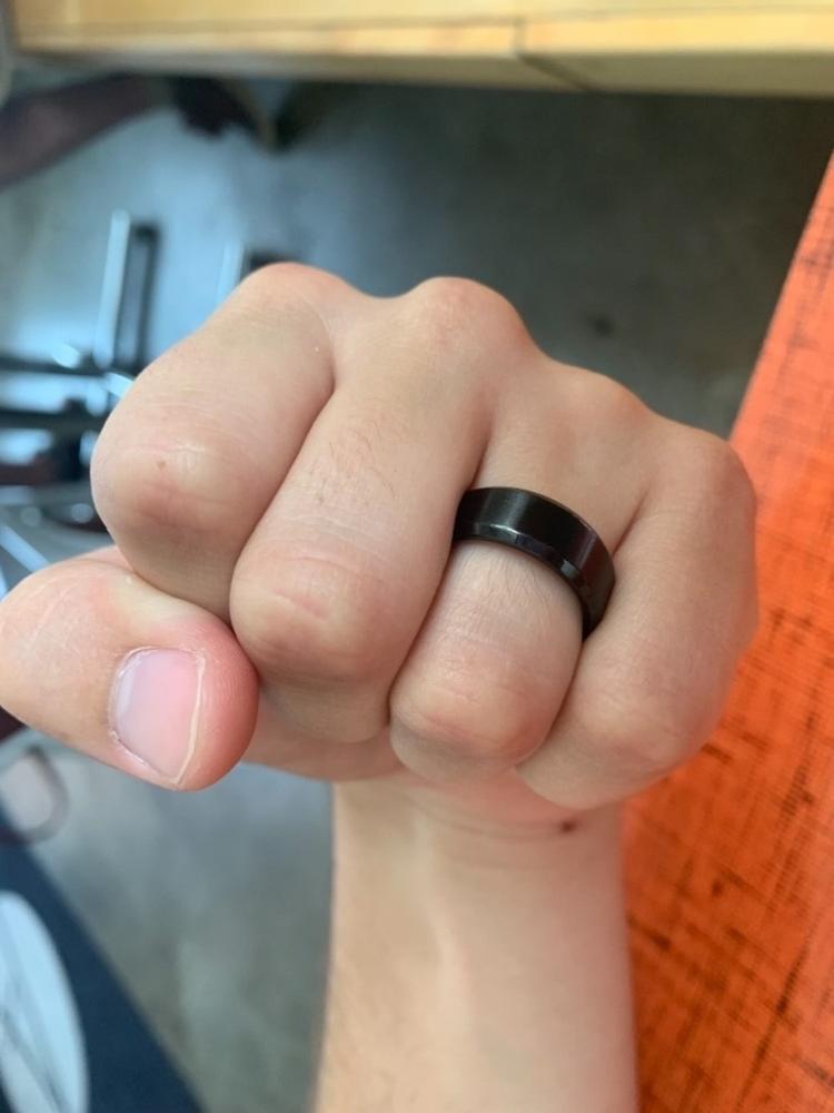 Black Titanium Wedding Band | Inexpensive Wedding Bands – Modern Gents ...