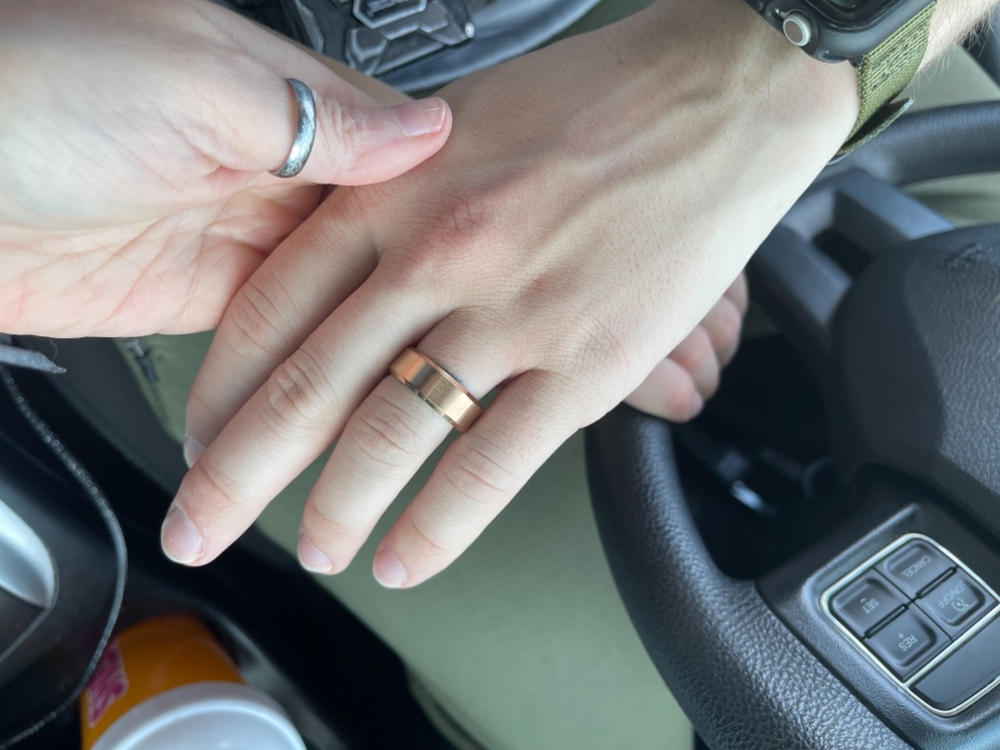 Rose Gold Titanium Ring | Simple Men's Wedding Bands – Modern Gents ...