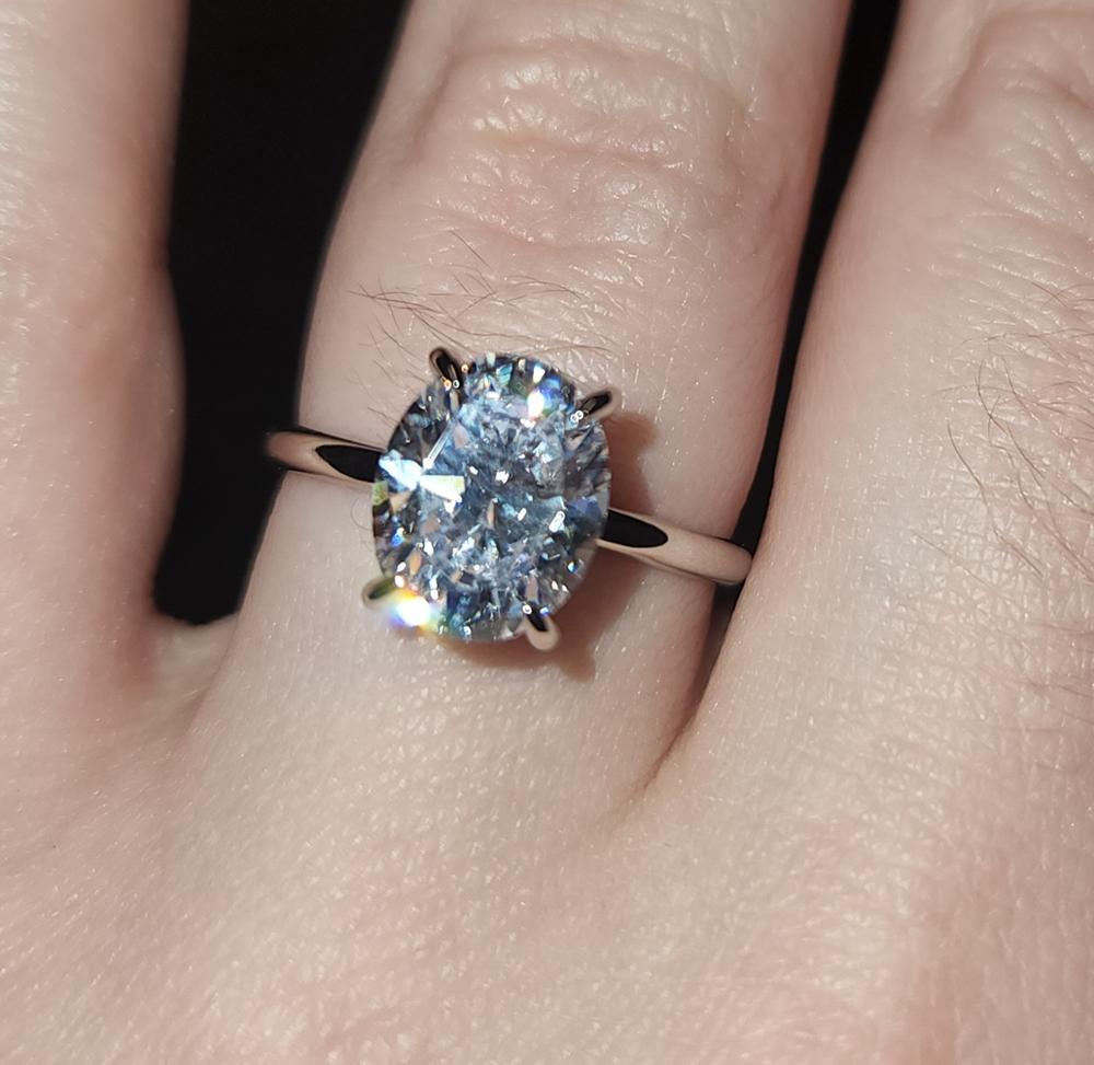 The Elena Gold Oval Hidden Halo Engagement Ring – Modern Gents