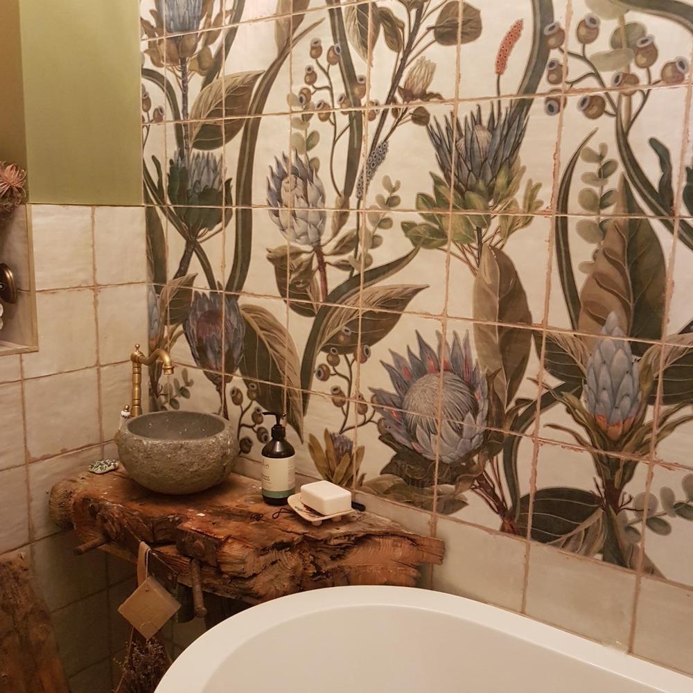 Tuscany Botanical Mural 20cm x 20cm – Baked Tiles