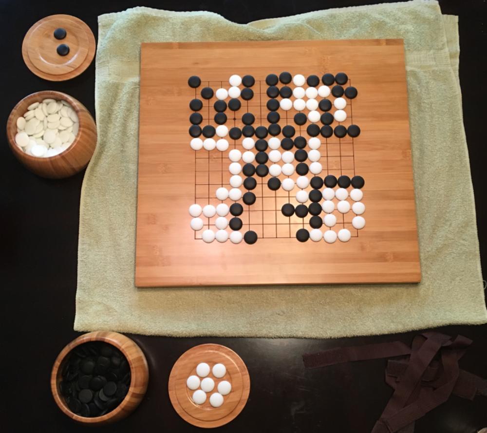 Bamboo 0.8-Inch Etched Reversible 19x19 / 13x13 Go Game Board (Goban ...