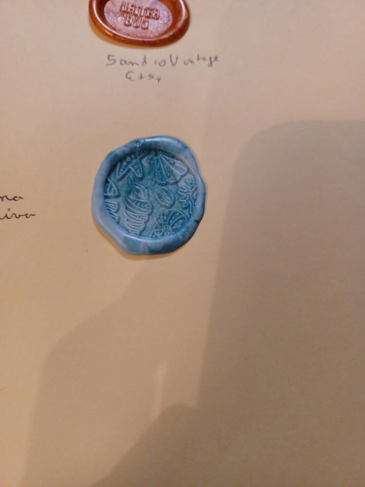 Seashells beach wax seal stamp, wax seal kit or stamp head