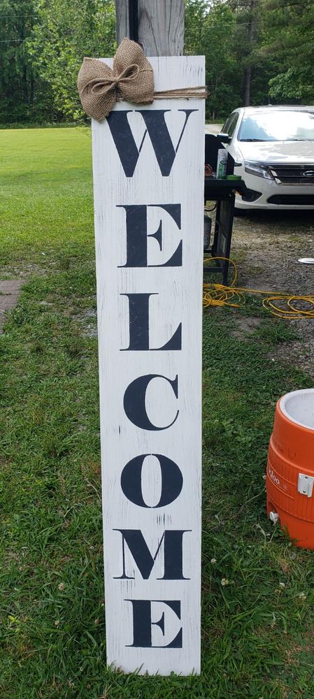 Reusable Vertical WELCOME Stencil | You'll LOVE this stencil ...