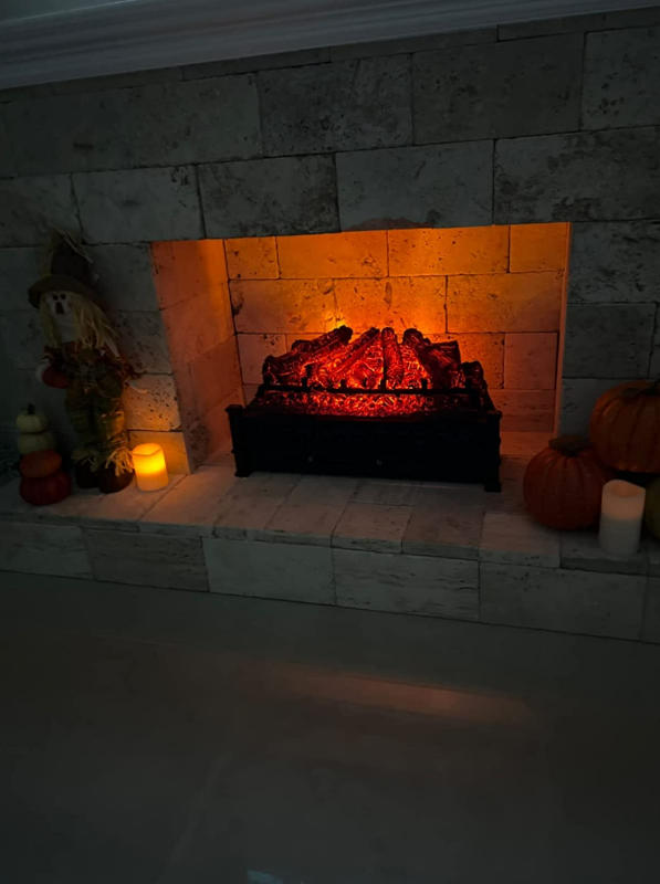 TURBRO Eternal Flame EF26-PB Electric Fireplace Insert Logs Heater ...