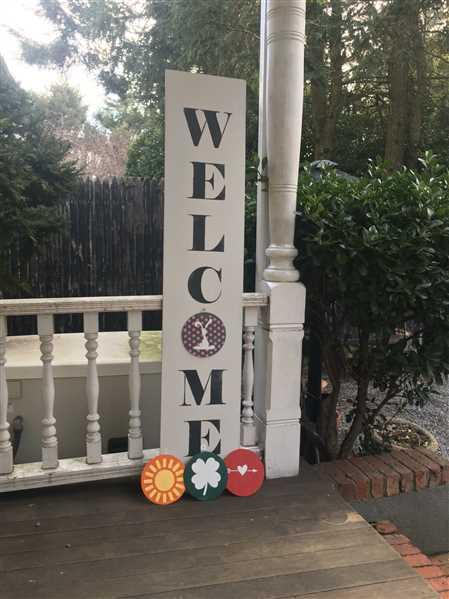 Reusable Vertical WELCOME Stencil | You'll LOVE this stencil ...
